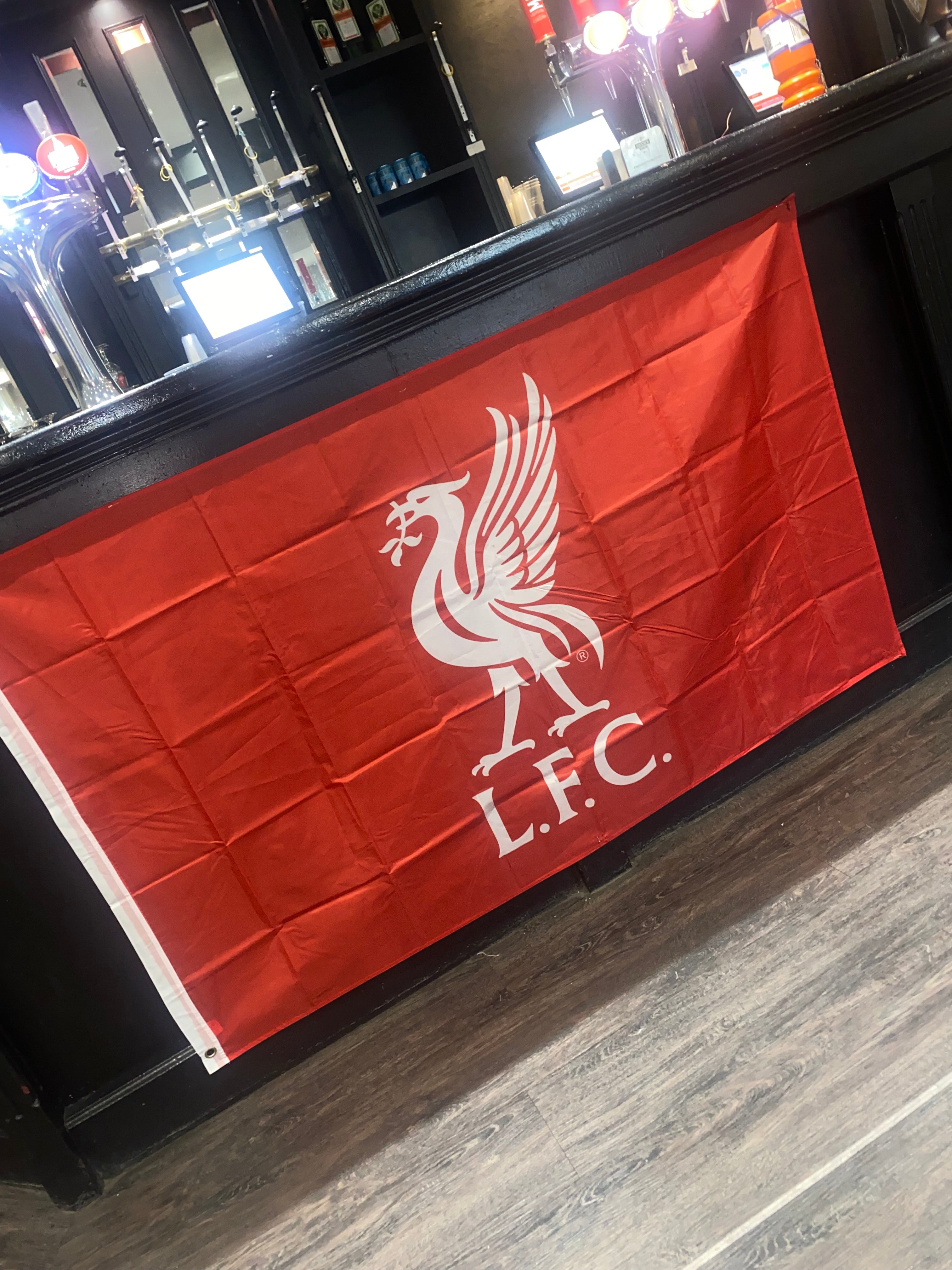 Liverpool FC Official Red Flag – 5ft x 3ft – Iconic LFC Liver Bird Emb – Mersey Merch