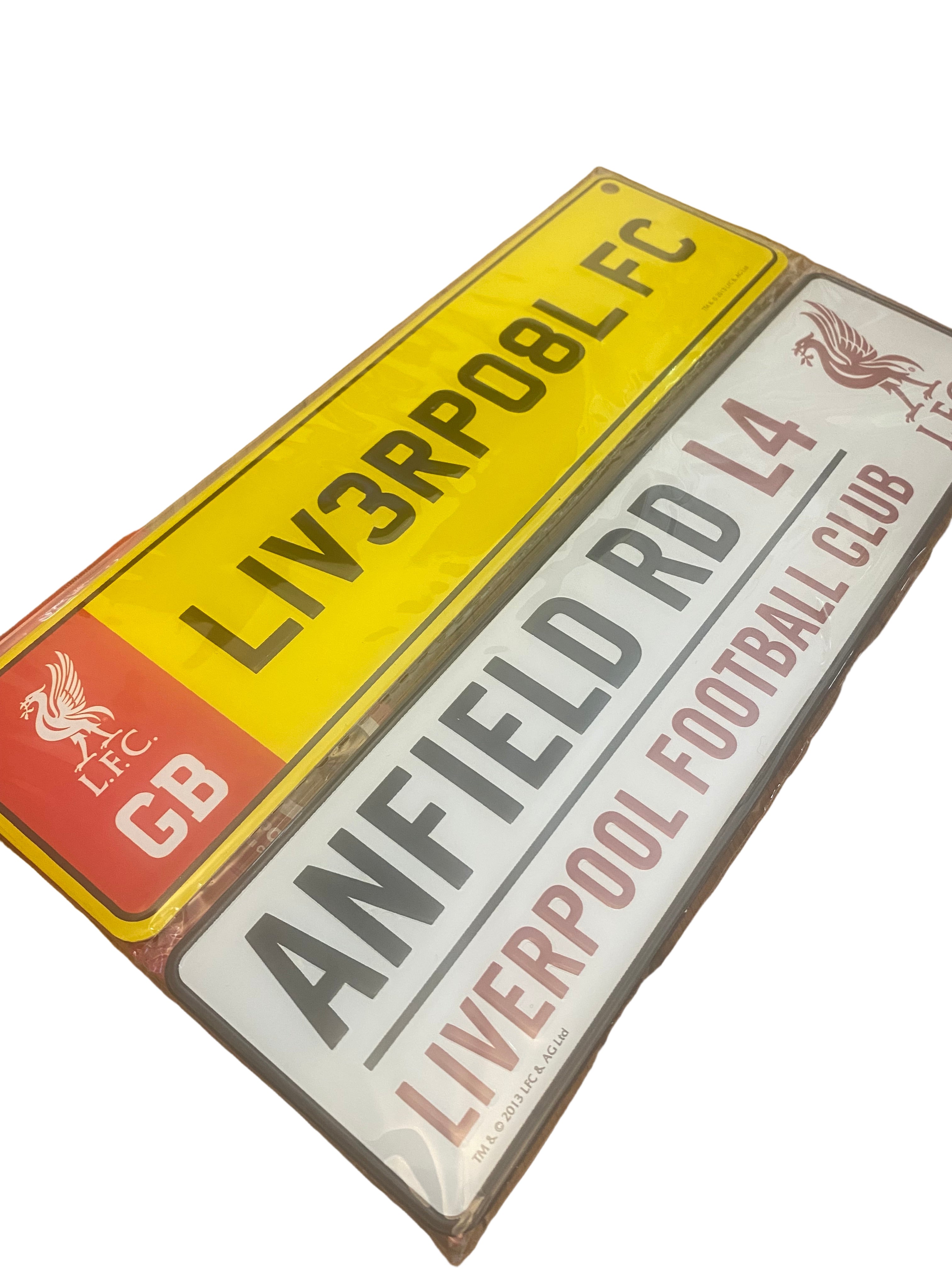 Liverpool FC Fridge & Window Sign 2-Pack | Anfield Road & Number Plate ...